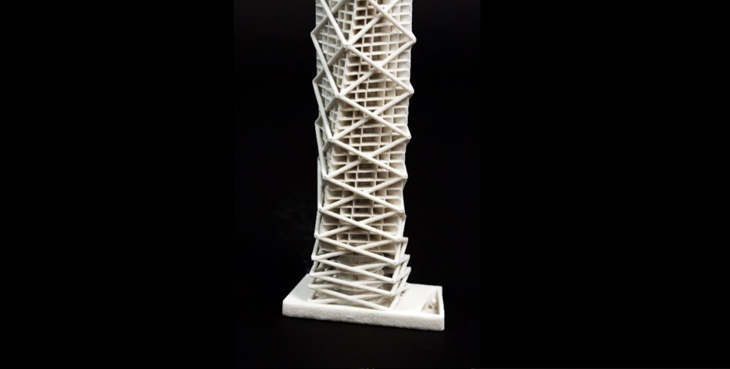3D Printed Office Tower with Twisting Core and Overlain Architectural ...